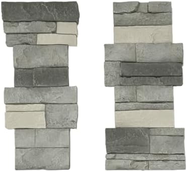 GenStone Faux Stacked Stone Pillar Panel 11.25" x 24" in Northern Slate ...