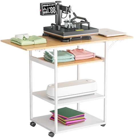 Amazon.com: 𝐂𝐫𝐚𝐟𝐢𝐭 3 Tier Movable Heat Press Table, Foldable Heat ...