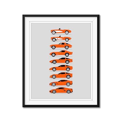 Custom Car Posters Handmade Poster compatible with Chevy Corvette ...