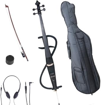 Amazon.com: Cecilio CECO-3BK Ebony Electric Silent Metallic Black Cello ...