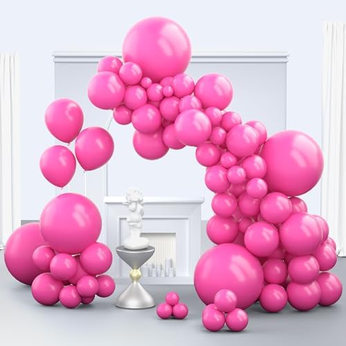 Amazon.com: Zingnify Hot Pink Balloons, 150 pcs Different Sizes Pack of ...
