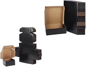 Amazon.com: 12x9x3 Black Shipping Boxes Bundle with 4x4x2 Shipping ...