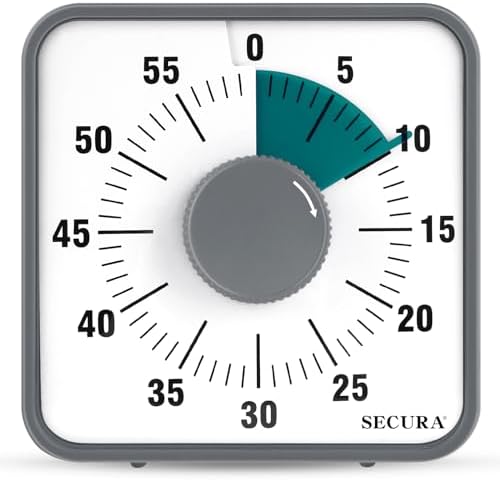 Amazon.com: Secura 7.5 Inch Visual Timer, 60 Minute Visual Oversize ...