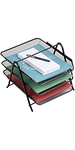 Amazon.com: Mind Reader 3-Tier Paper Tray, Desktop Organizer, File ...