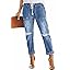 Alaster Queen Elastic Jeans Women's Fashion Boyfriend Jeans Women's High Waist and Loose Fit ...