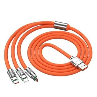 Amazon.com: Seadiquiet Orange 3 in 1 Multi USB Cable 100W Multi Charger ...