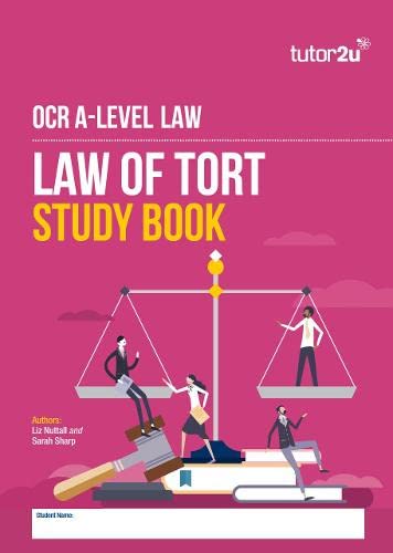 OCR A-Level Law of Tort Study Book : Law, tutor2u: Amazon.fr: Livres