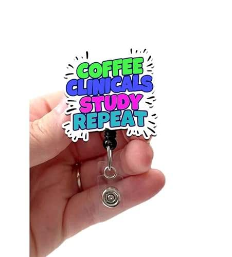 Amazon.com: Coffee Clinicals Study Repeat Badge Reel Acrylic ...