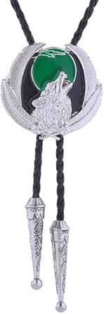 Amazon.com: Btilasif Bolo Tie for Men Vintage Native American Howling ...