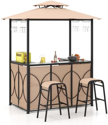Amazon.com: Grand patio Outdoor Tiki Bar Set with Widen Ceramic Top (42 ...