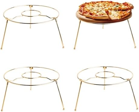 Amazon.com: Elsjoy Set of 4 Black Pizza Stand Holder, 10 Inch Tabletop ...