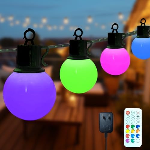 ALOVECO 41ft 100 LED String Lights Outdoor USB Plug RGB Color Changing ...