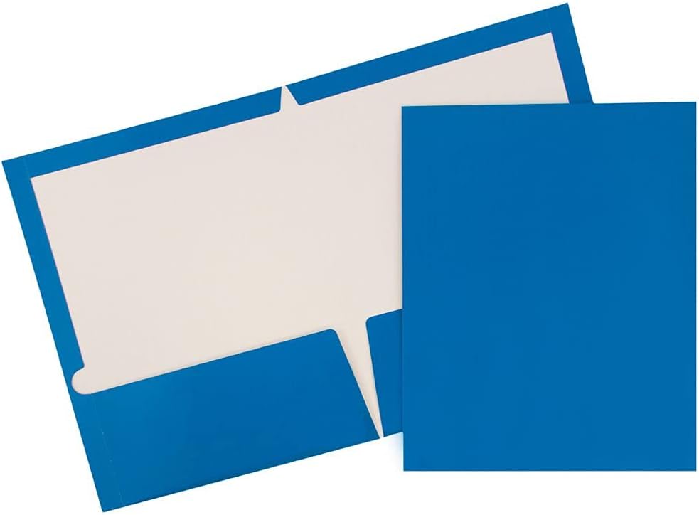 Amazon.com : Oxford Laminated Twin-Pocket Folders, Letter Size, Blue ...