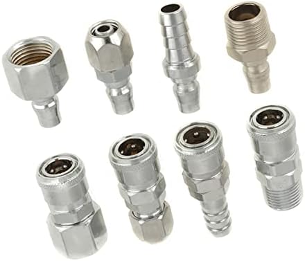 1/2" Air Line Hose Compressor Fittings, 8 pcs BSP Pnmatic Air Line Hose ...