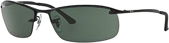 Amazon.com: Ray-Ban Mens RB3183 Rectangular Sunglasses, Matte Black ...