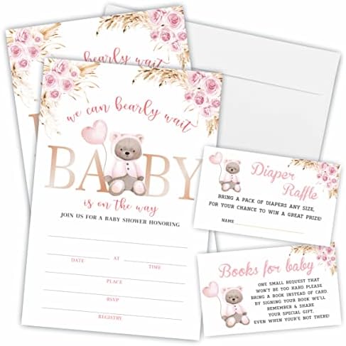 Amazon.com : JCVUK Set of 25 Baby Shower Invitations with Envelopes ...