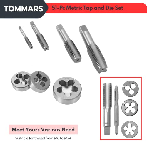 Snapklik.com : 51-Pc M6 To M24 Jumbo Tap And Die Set Metric Round ...