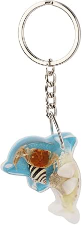 kcrygogo Glow in Dark Seashell Crab Dolphin Keychains Key Rings for ...