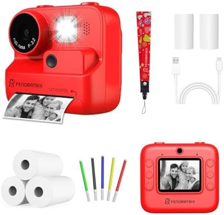 Amazon.com: Instant Print Camera for Kids – No Ink Needed, 2.4" Screen ...
