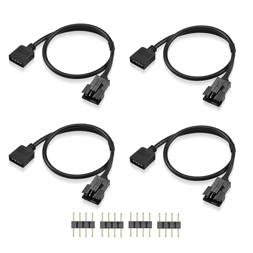 GINTOOYUN 4 Pin RGB Extension Cable 12V 4 PIN to SM 4 Pin Male ARGB ...