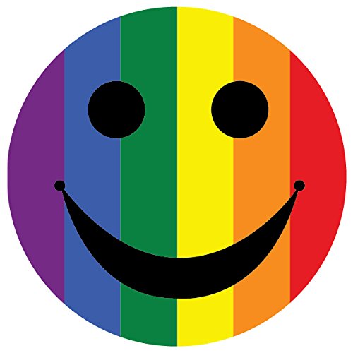 Landing Designs 2 x Smiley Face Rainbow Pride Gay LGBT car, van decal ...