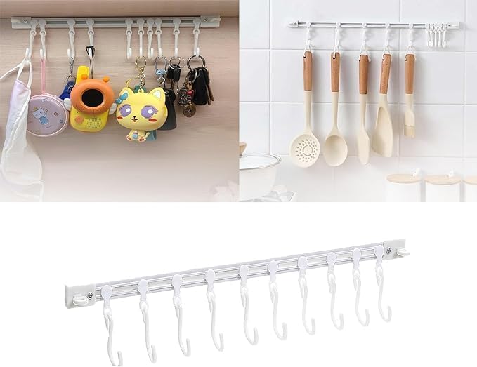Amazon.com: Aasipsuo Multifunctional Slide Rail Hook, Key Hook Track ...