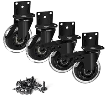 8T8 Side Mount Caster Wheels 3 Inch L Shaped Plate Swivel Casters with ...