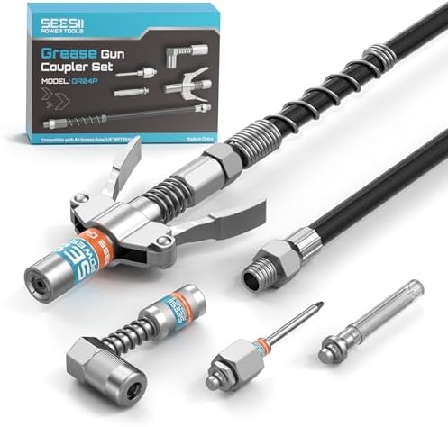 Amazon.com: Seesii Grease Gun Accessory Kit, Includes Quick-Release ...