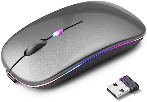 Amazon.com: Guiheng Wireless Bluetooth Mouse,LED Dual Mode Rechargeable ...