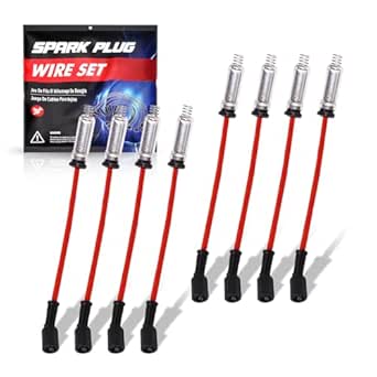 Amazon.com: ENA Red Spark Plug Ignition Wire Set Compatible with Chevy ...