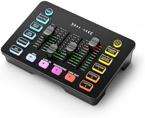 Amazon.com: FIFINE Gaming Audio Mixer, Streaming RGB PC Mixer with XLR ...