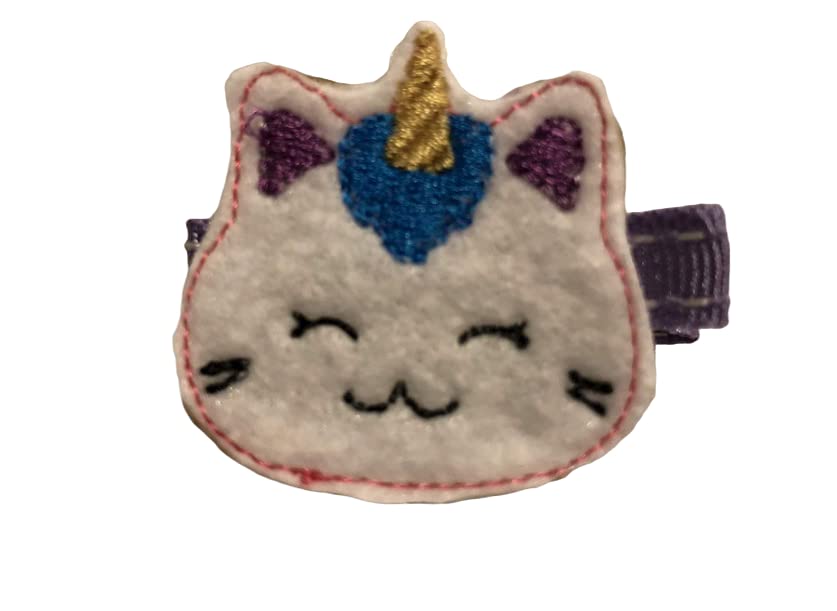 Amazon.com: Unicorn Hair Clip, UniKitty Hair Bow, Felt Hair Clip, Girls ...