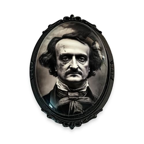 Amazon.com: Edgar Allan Poe Brooch, Original Tintype Art Pin, Spooky ...