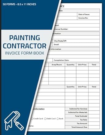 Painting Contractor Invoice Form Book: Painting Service Invoice Forms ...