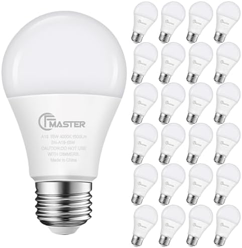 JIANGSILING A19 LED Light Bulb, 100W Equivalent Light Bulbs, 15W 4000K ...