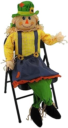 Amazon.com: RZ Express Studios 63" Large Sitting Scarecrow Fall Harvest ...