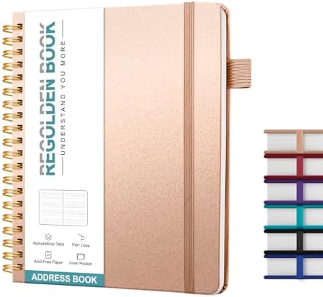 Address Book with Alphabetical Tabs, Portable Address Telephone Book ...