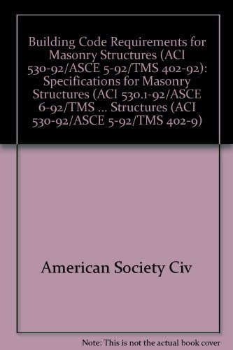 Amazon | Building Code Requirements for Masonry Structures (ACI 530-92 ...