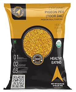 Amazon.com : Landmark Organic Toor Dal (1KG)| Certified Organic USDA Pigeon Peas| High Dietary ...