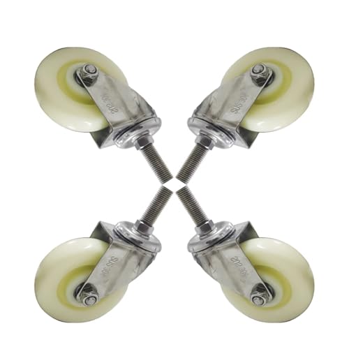 Set of 4 M16 3-Inch No Noise Nylon Locking Casters - Heavy-Duty Wheels ...