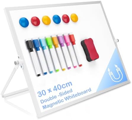 Nicpro Dry Erase Small Whiteboard A3 with Non-Slip Stand, 30 x 40 cm ...