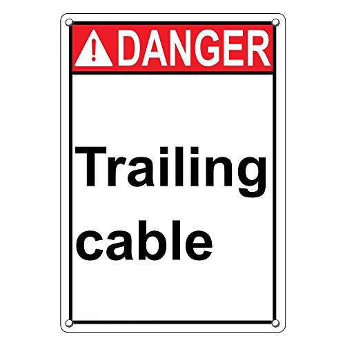 Amazon.com: Weatherproof Plastic Vertical ANSI Danger Trailing Cable ...