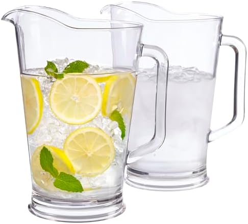 Amazon.com: 12 Pcs Plastic Pitchers 60 Ounce Clear Restaurant Pitcher ...