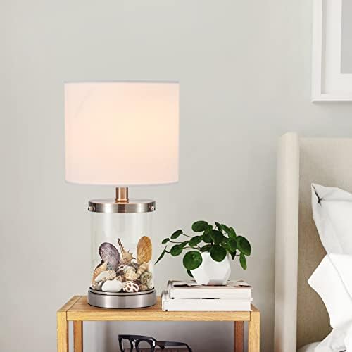 Raiseyang Glass Lamps 9" Fillable Table Lamps,Bedside Modern Table ...