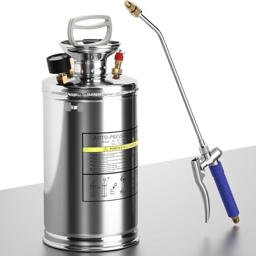 Amazon.com : Kweetle 1.5Gal Stainless Steel Pump Up Sprayer Reinforced ...