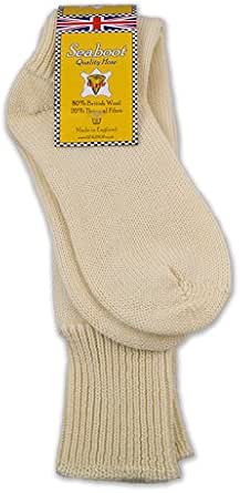 Mens 80% Aran Wool Extra Long Fisherman & Angling Seaboot Socks in ...