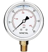 Amazon.com: SENCTRL 30 inHg Vacuum Silicone Oil Liquid Filled Low Pressure Gauge, 2.5" Dial Size ...