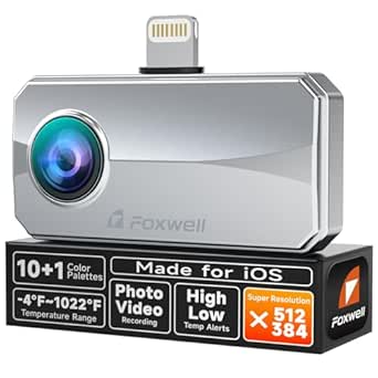 Amazon.com: RT100 Thermal Camera for iPhone Series & iPads, 512 x 384 ...