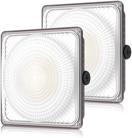 DEMILARE 60W LED Canopy Lights 2Pack, Selectable Wattage 60/45/30W 3CCT ...