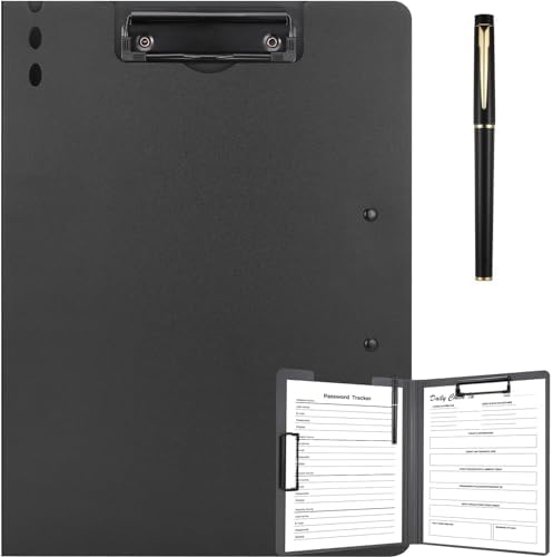 JIANTA A4 Clipboard with Cover, Double Clips Boards with Pen, Plastic ...